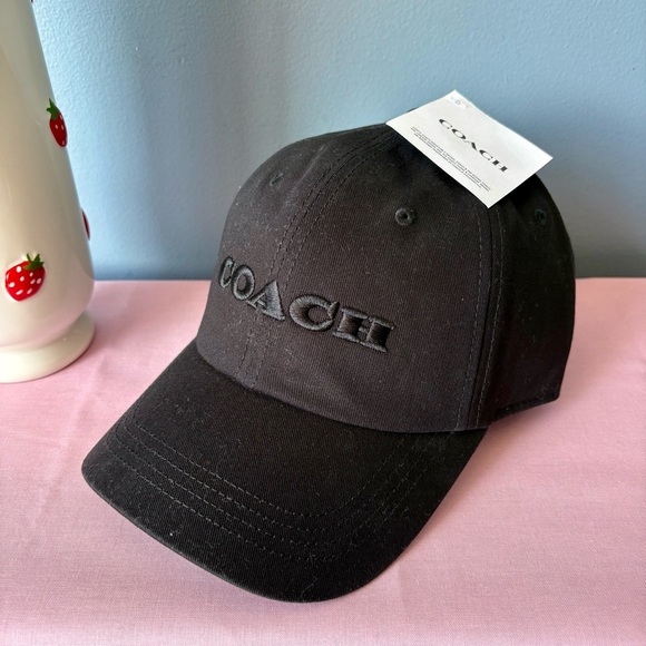 Coach | Accessories | Coach Black Embroidered Baseball Cap Nwt ...